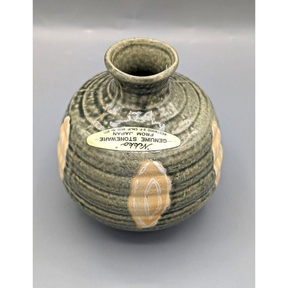 Nikko | Accents | Vtgmcm Genuine Nikkopottery Vase Stoneware Green Hand ...